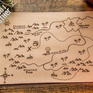 Treasure Map , Genuine Leather, Cosplay Maps, Display Maps, Pirate Map ...