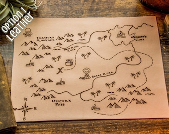 Treasure Map , Genuine Leather, Cosplay Maps, Display Maps, Pirate Map ...