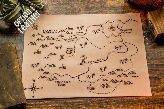 Treasure Map Genuine Leather Cosplay Maps Display Maps | Etsy