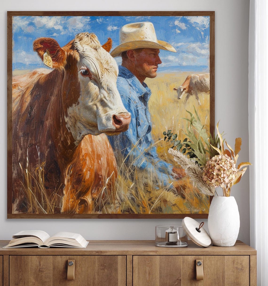 Cowboy Oil Painting 36x36 Inches ,original Painting, One of a Kind ...
