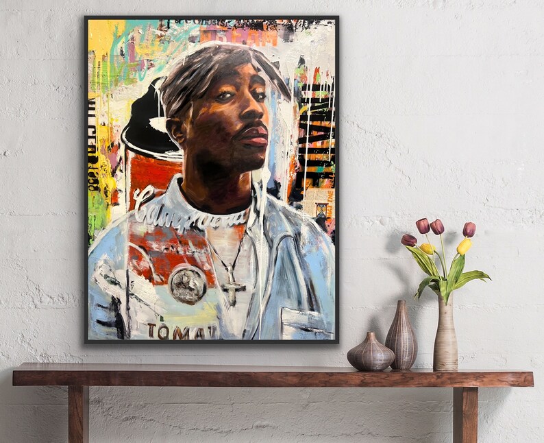 Tupac Shakur Portrait Painting ,original Painting, One of a Kind, Wall ...