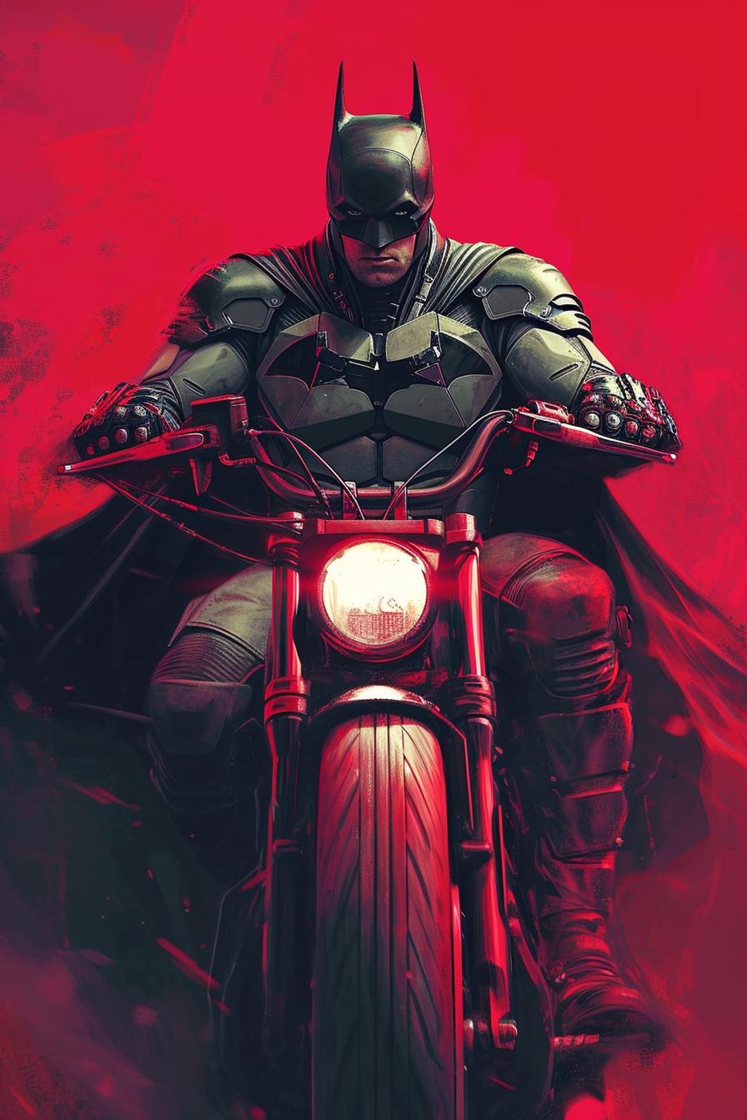 Batman on Harley Motorbike, One of a Kind, Original Oil Painting Size ...