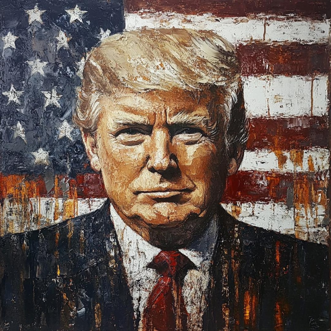 Donald Trump Portrait Painting- Original Painting on Canvas, Size 36x36 ...