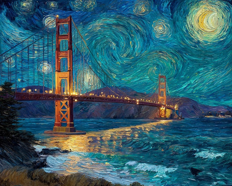 Golden Gate Bridge Oil Painting: San Francisco Art, Original Artwork ...