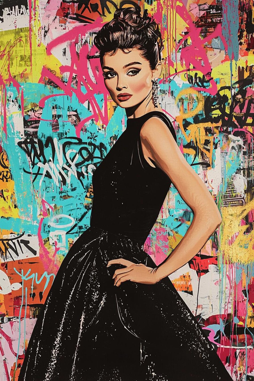 Audrey Hepburn Original Popart Painting - One of a Kind - Original Art ...
