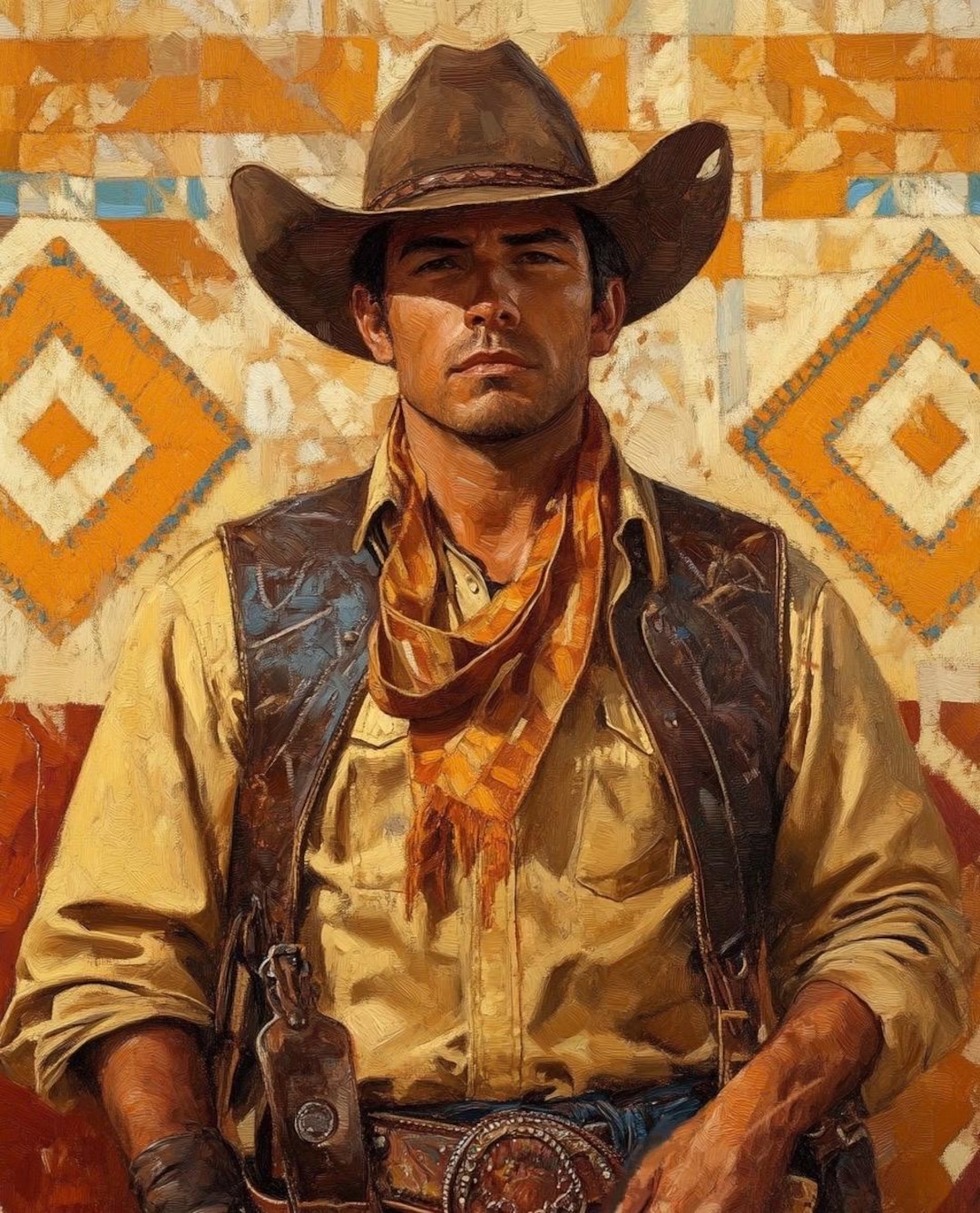 Heritage and Horizon- Original Painting, One of a Kind, Western Art ...
