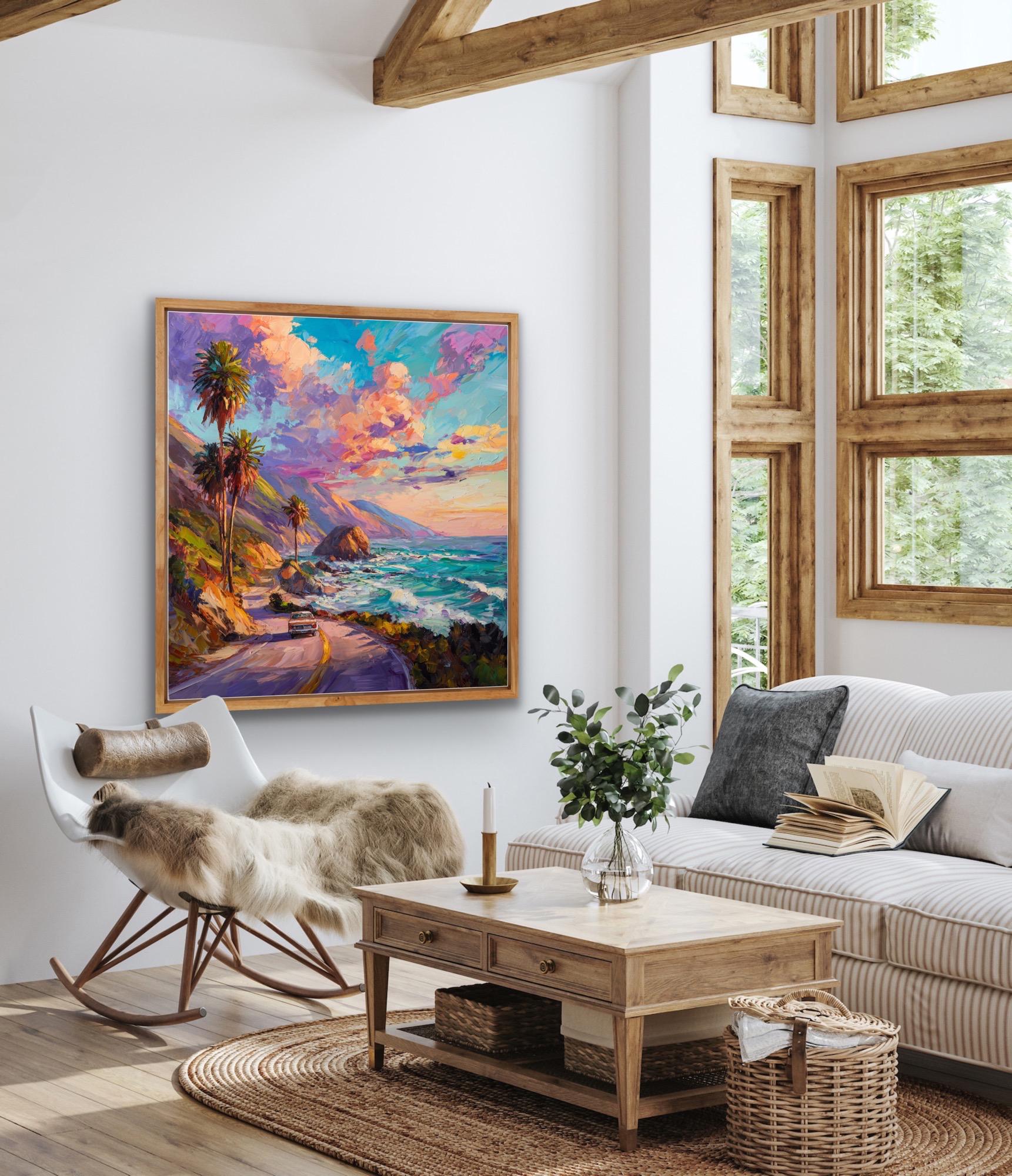 Big Sur Oil Painting: California Coastline Art, 36x36 Inches - Etsy