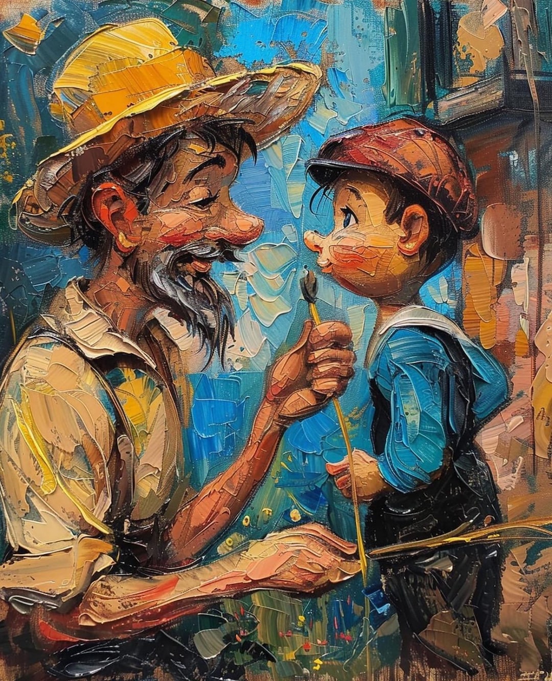 Pinocchio Oil Painting 30x40 Inches, Original Painting, One of a Kind ...