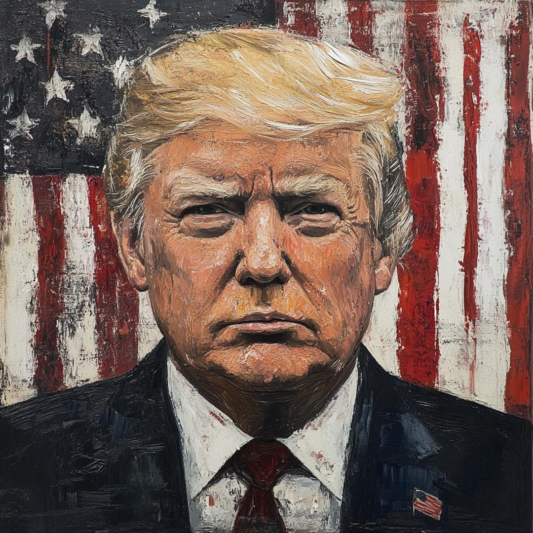 Donald Trump Portrait Painting- Original Painting on Canvas, Size 36x36 ...