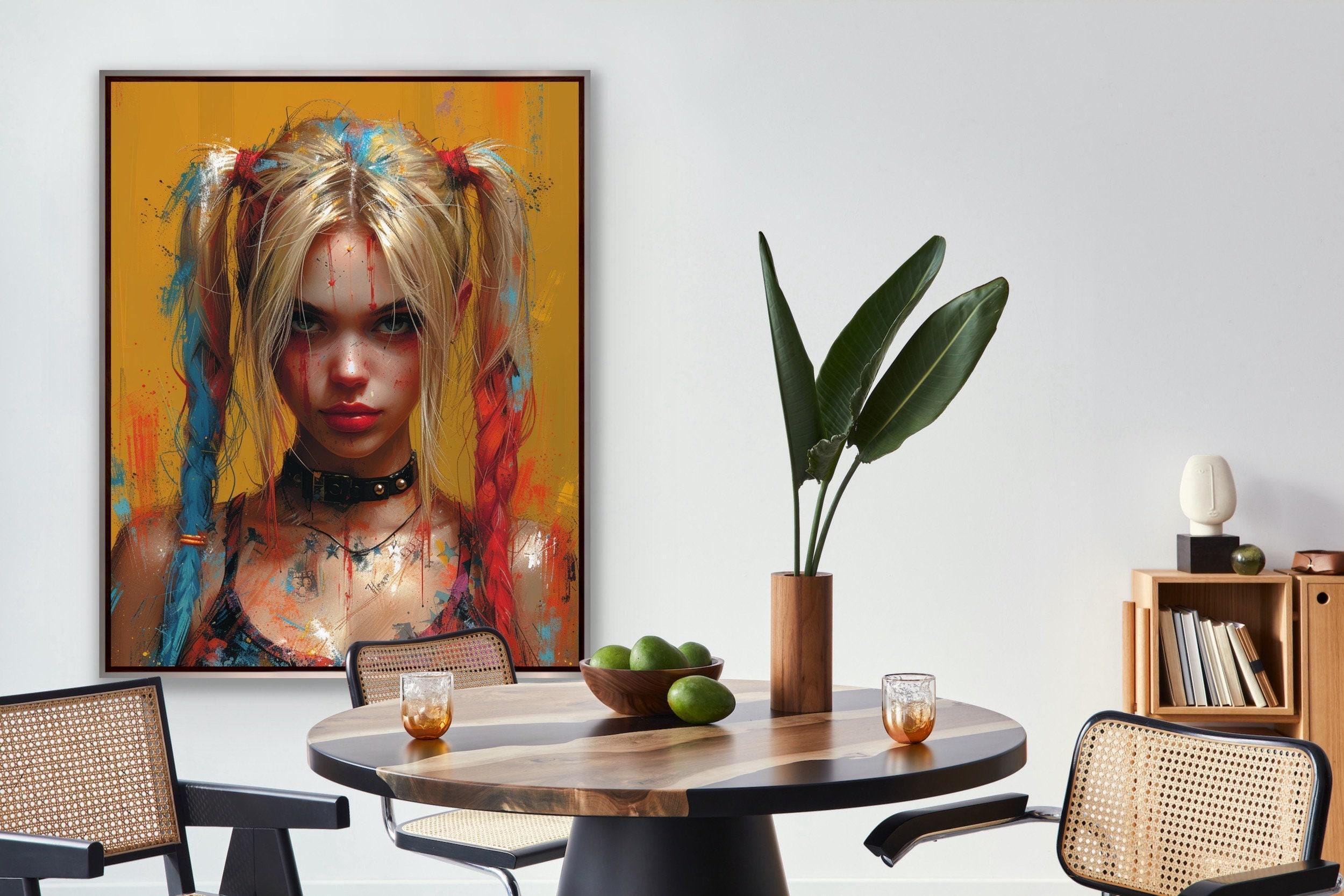 Harley Quinn in Gotham City - Original Oil Painting - One of a Kind - Etsy