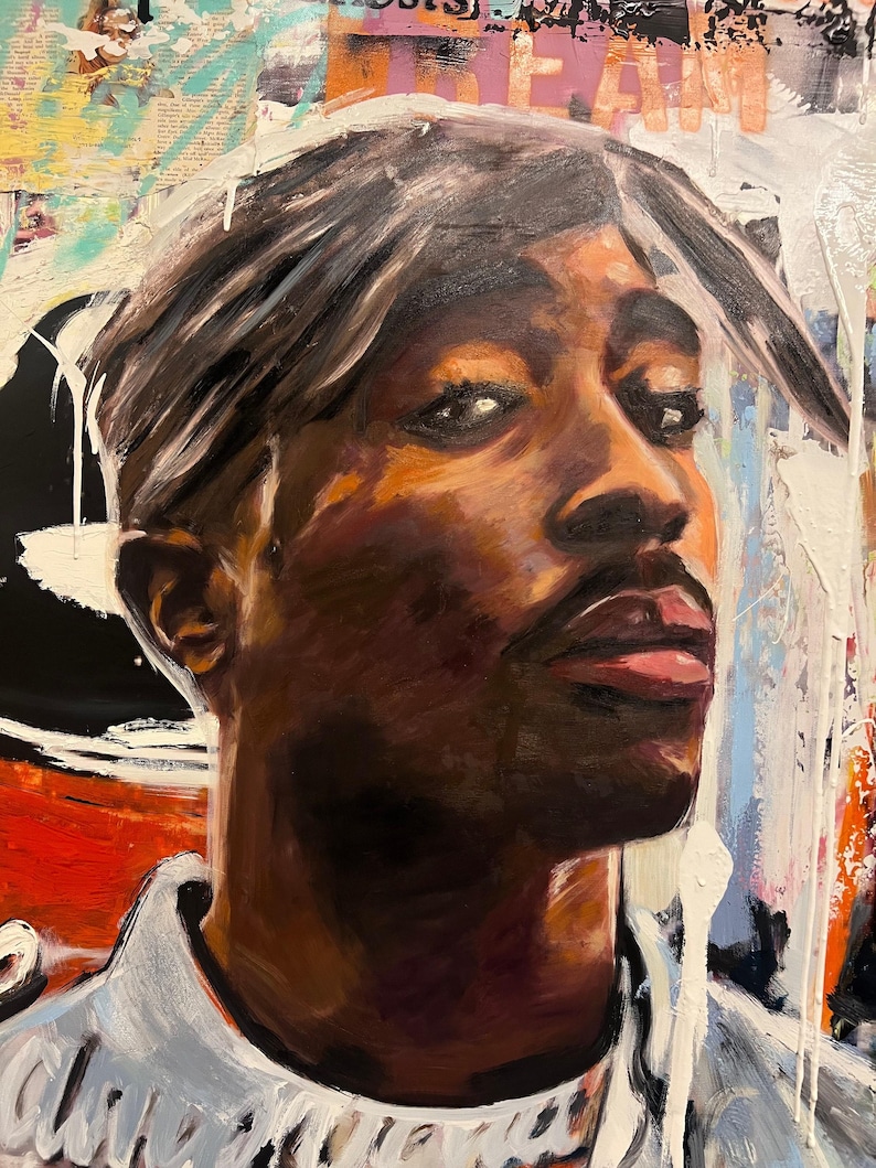 Tupac Shakur Portrait Painting ,original Painting, One of a Kind, Wall ...