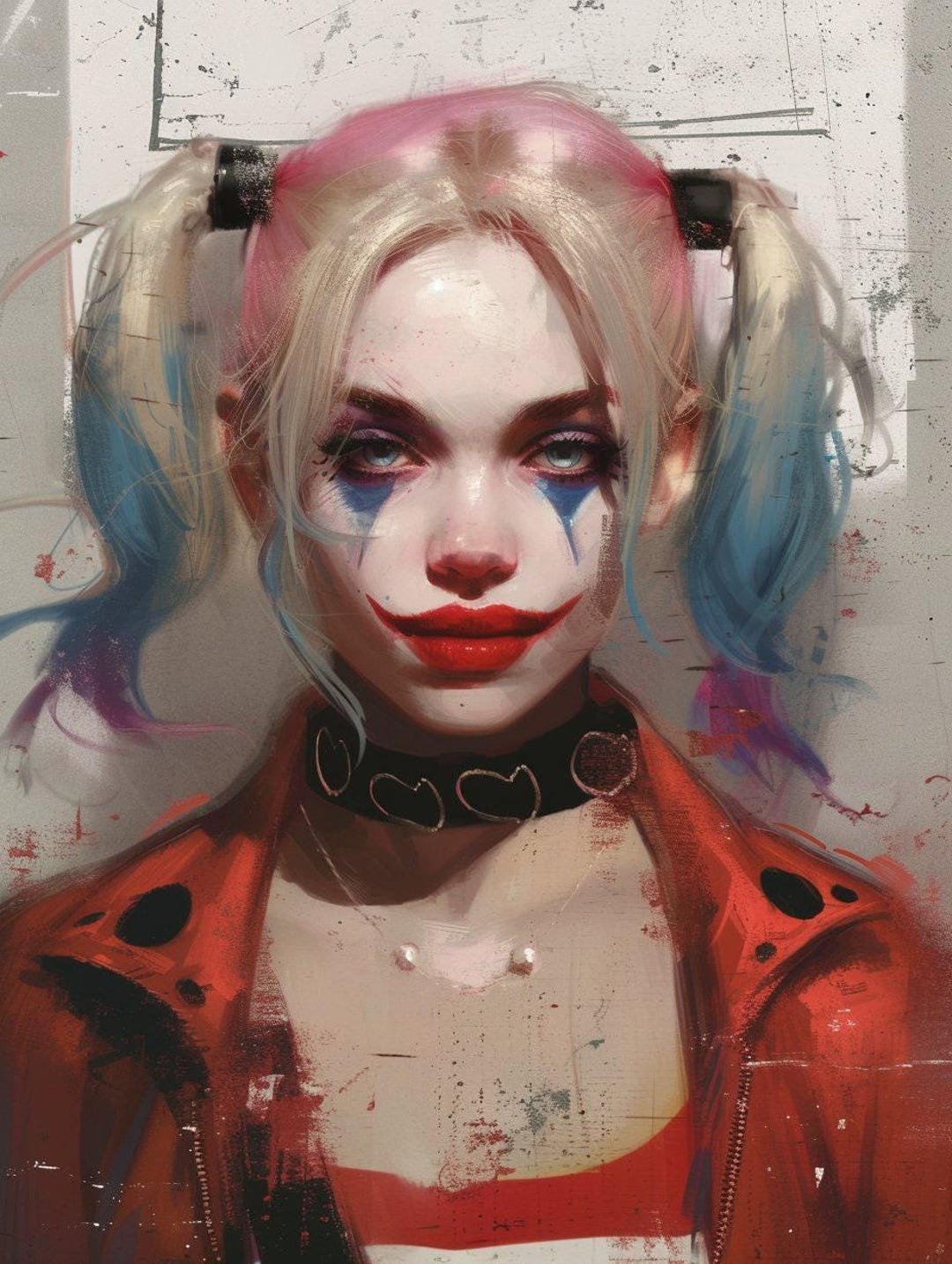 Harley Quinn in Gotham City Original One-of-a-kind Textured Oil ...