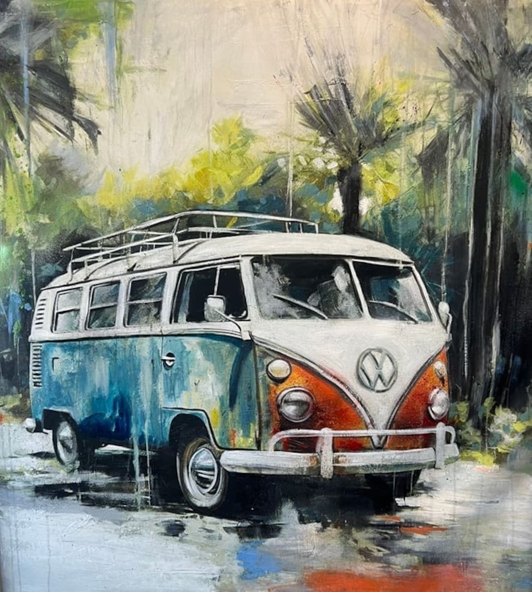 VW Bus Painting Original Artwork for VW Enthusiasts - Etsy
