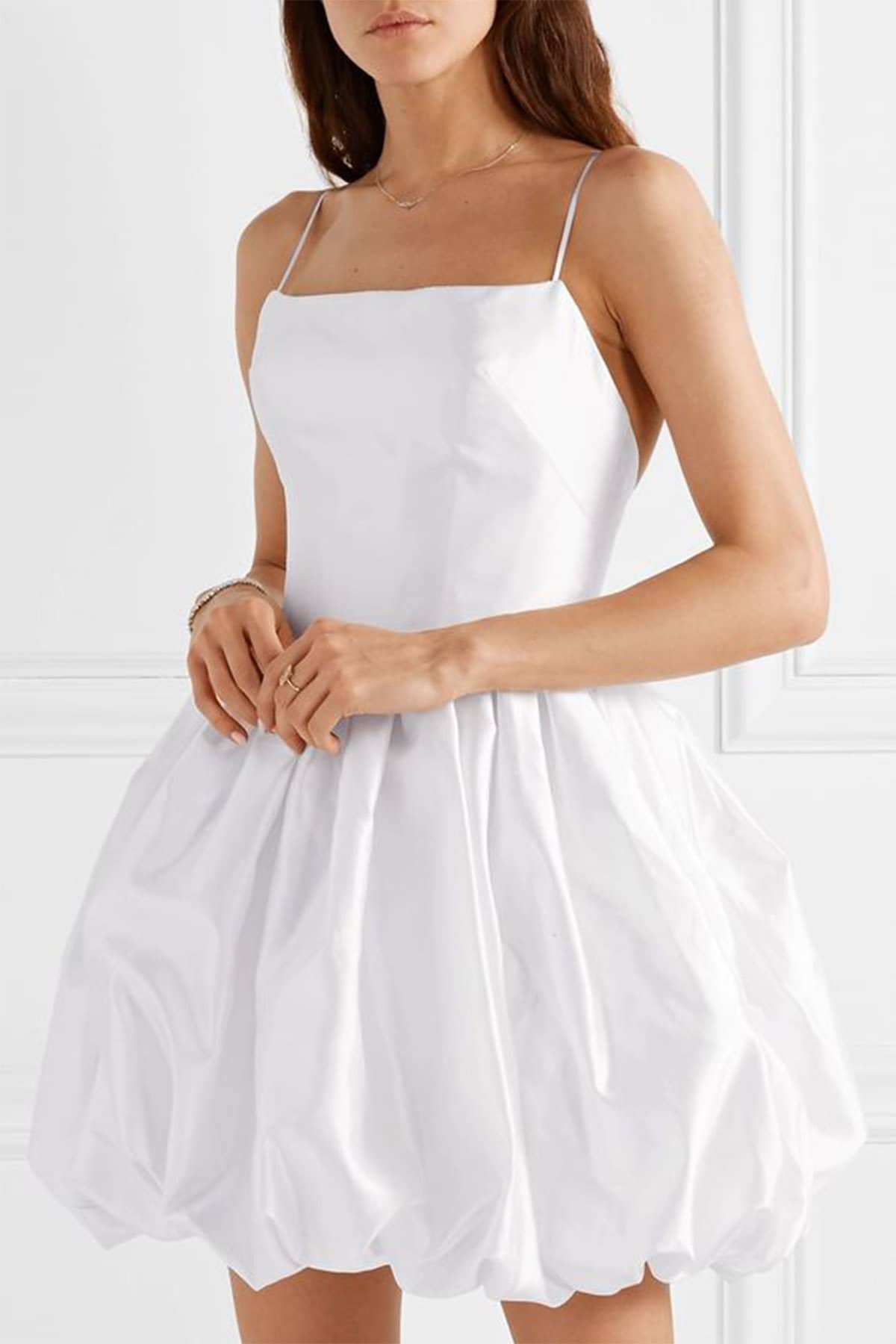 Balloon Satin Midi Short Evening Dress Wedding Party Shiny Dress ...
