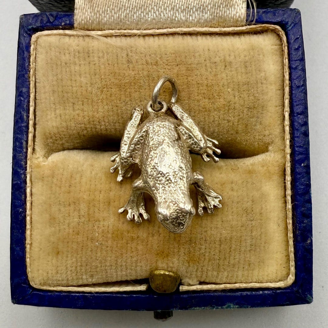 Vintage German Sterling Silver Frog Charm - Etsy