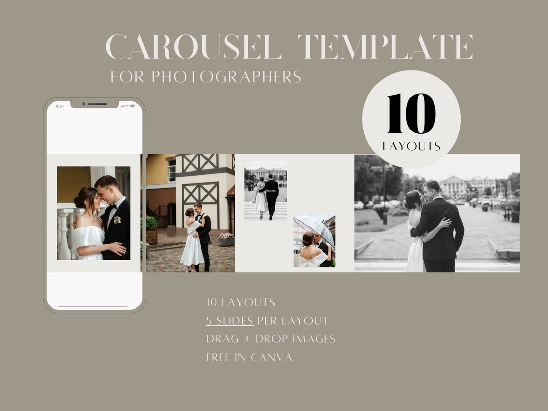 Wedding Instagram Carousel, Template for Influencers and Photographers ...