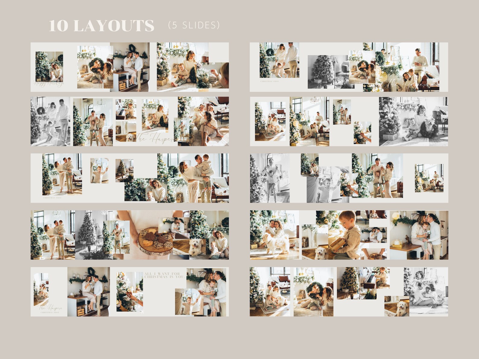 Christmas Instagram Carousel, Christmas Mini Session, Template for ...