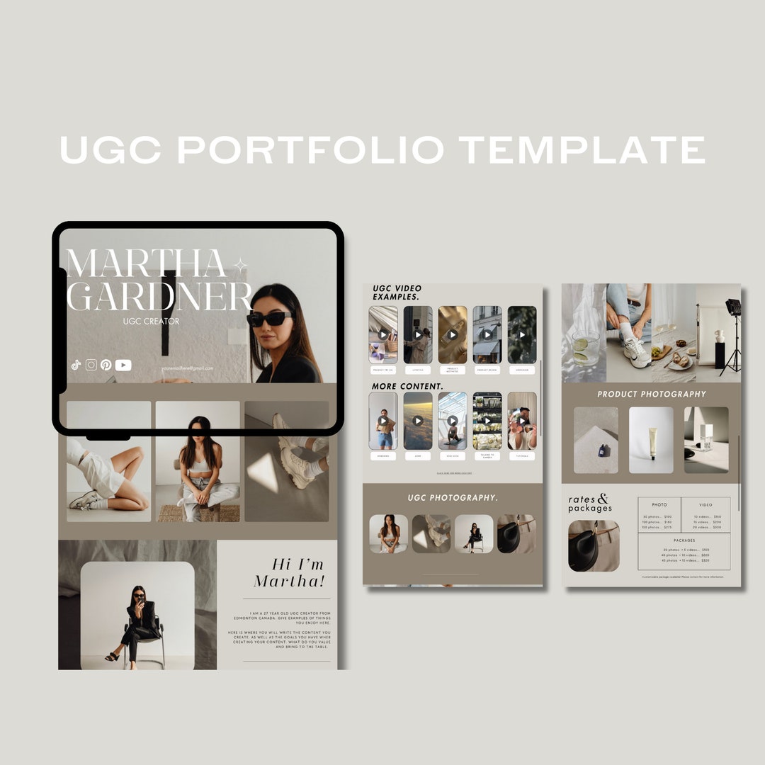 UGC Portfolio UGC Template UGC Media Kit Minimal Ugc Portfolio Template ...