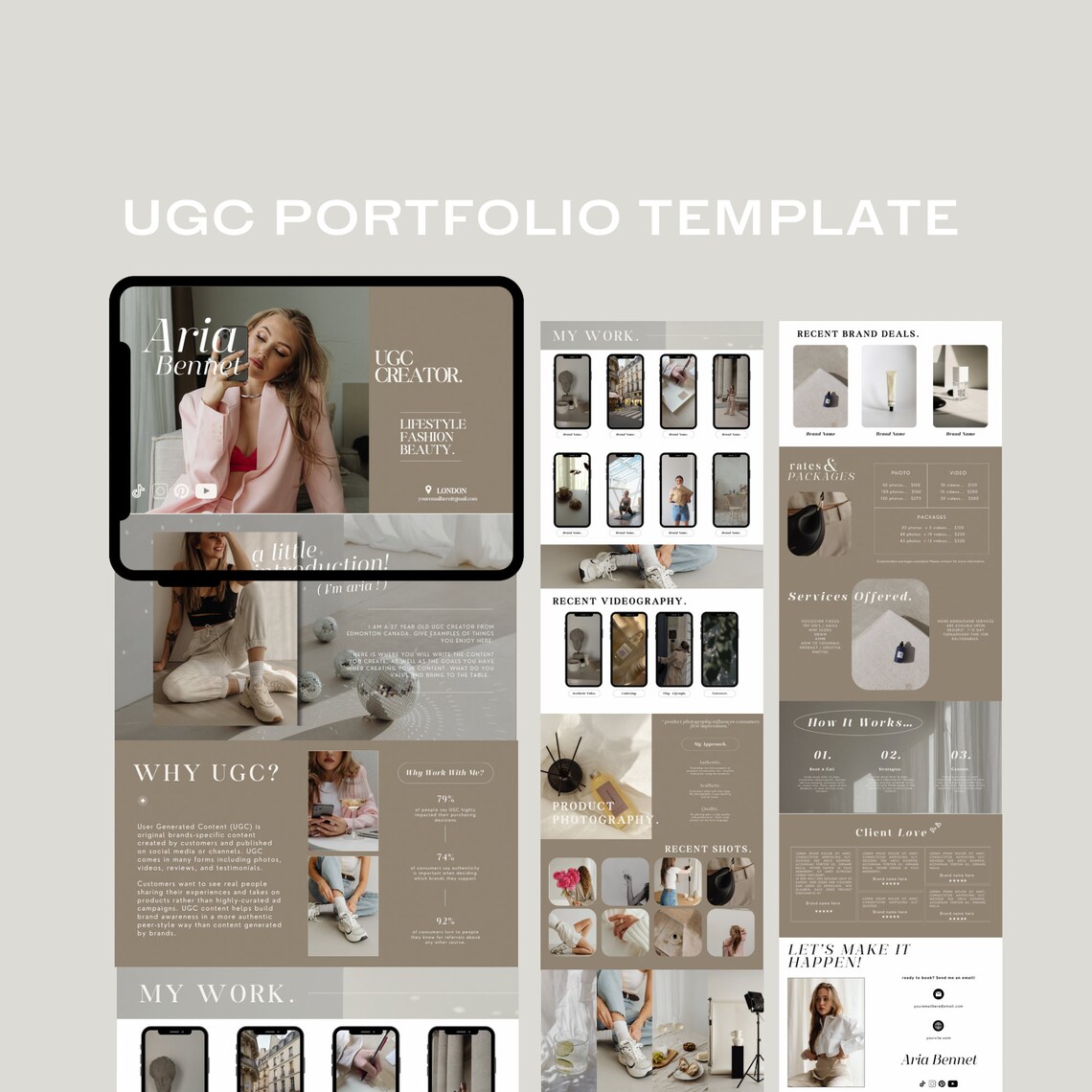 UGC Portfolio UGC Template UGC Media Kit Minimal Ugc Portfolio Template ...