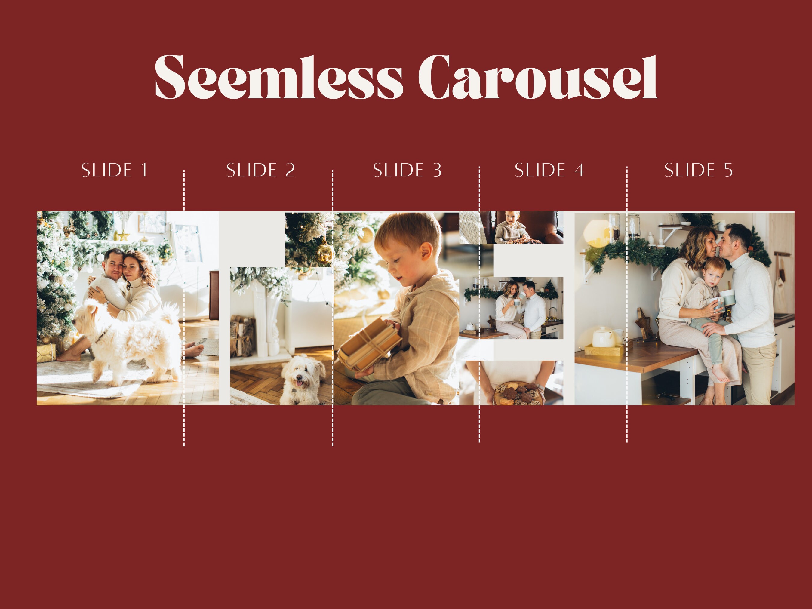 Christmas Instagram Carousel, Christmas Mini Session, Template for ...
