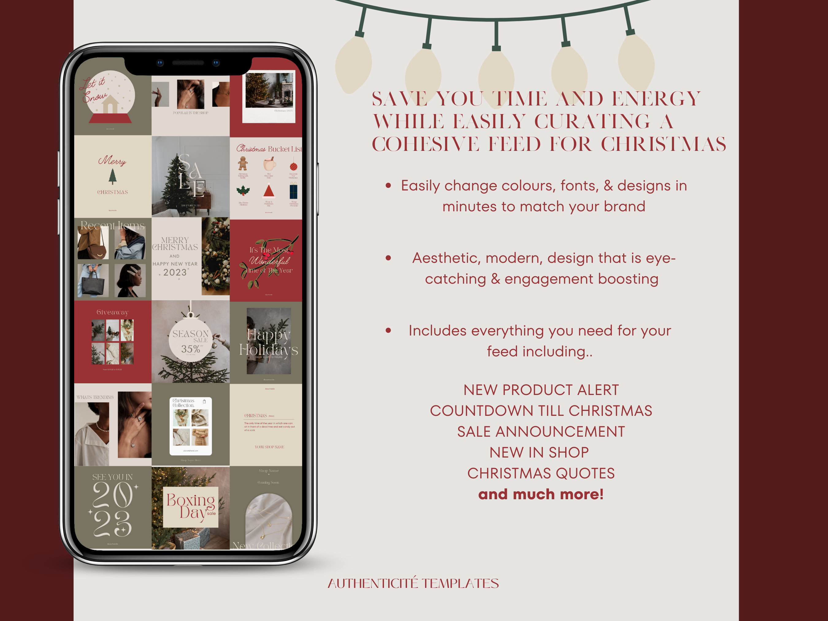 Christmas Instagram Template Canva Holiday Small Business - Etsy