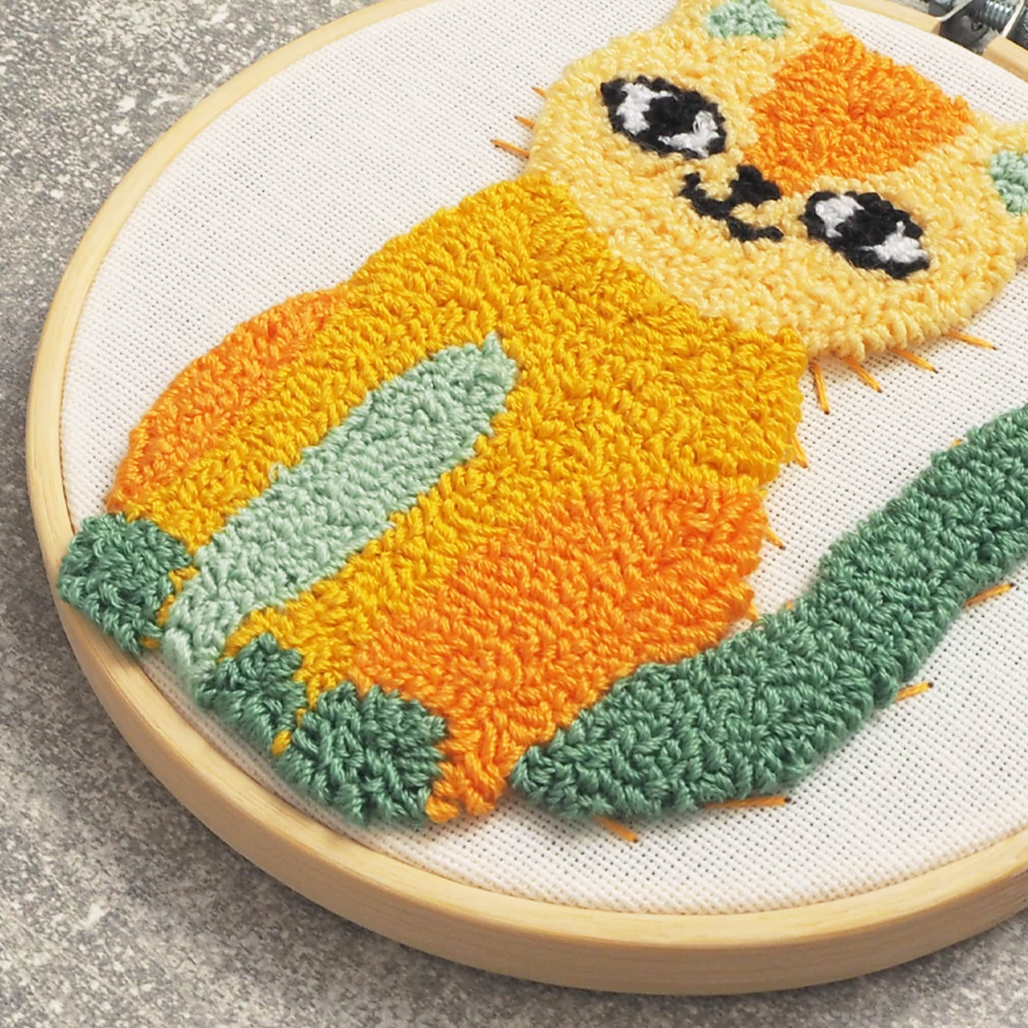 Punch Needle PDF Pattern, Printable Yellow Cat Pattern for Punch Needle ...