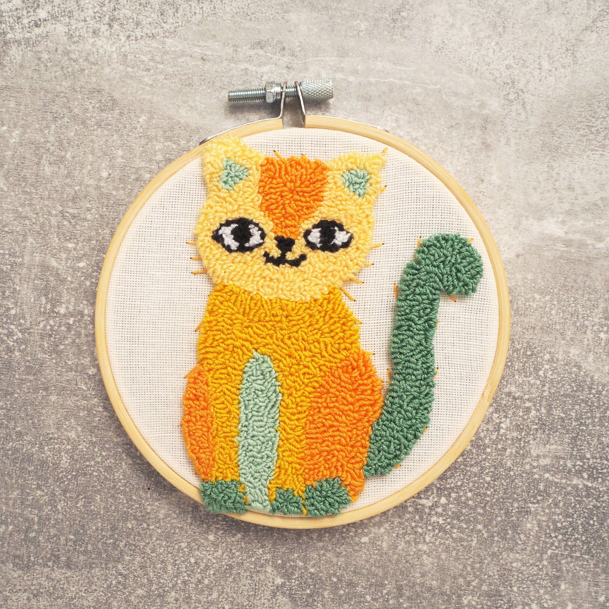 Punch Needle PDF Pattern, Printable Yellow Cat Pattern for Punch Needle ...