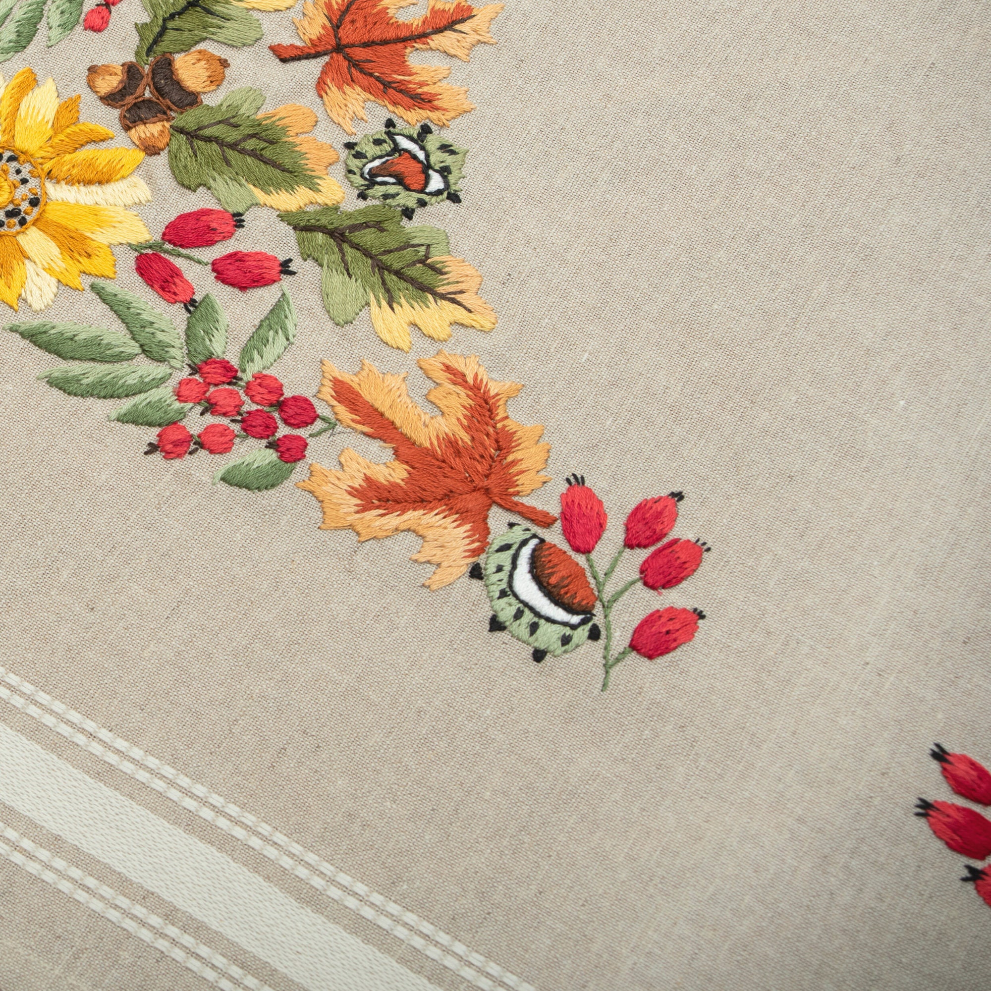 Fall Table Decor Embroidery DIY Tablecloth First Day of Fall - Etsy