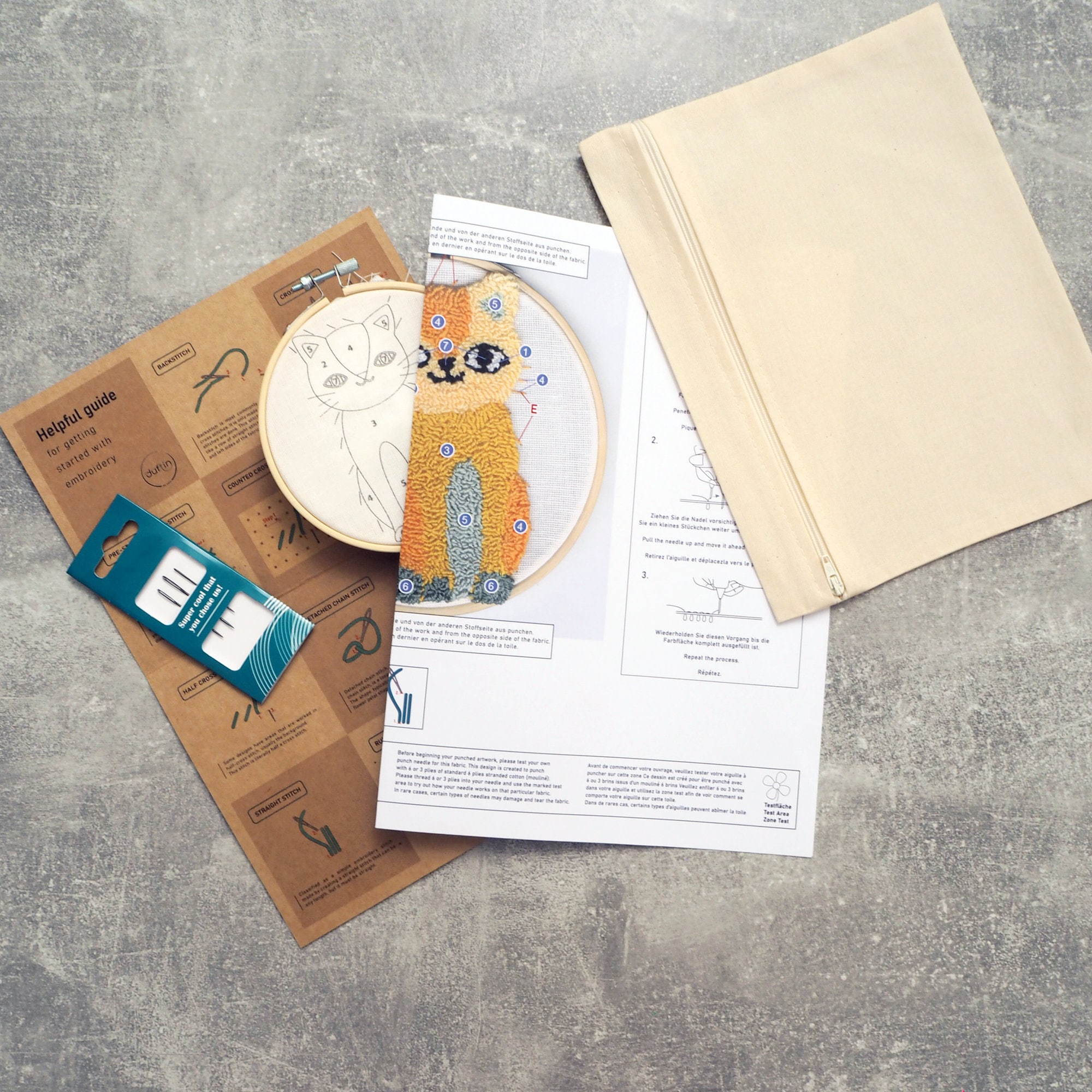 Cat Punch Needle Kit Punch Embroidery Kit Cat Gift for - Etsy