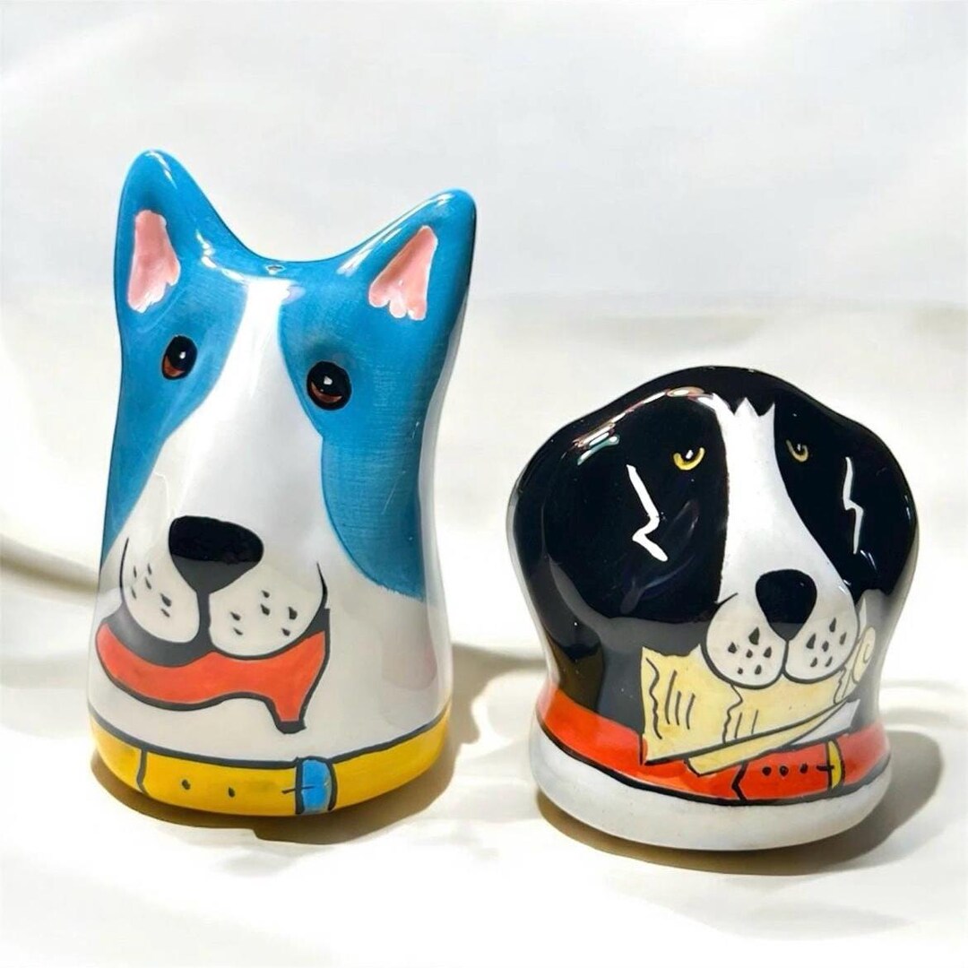 Dogzilla Salt & Pepper Shakers Set Candace Reiter Designs Ceramic ...