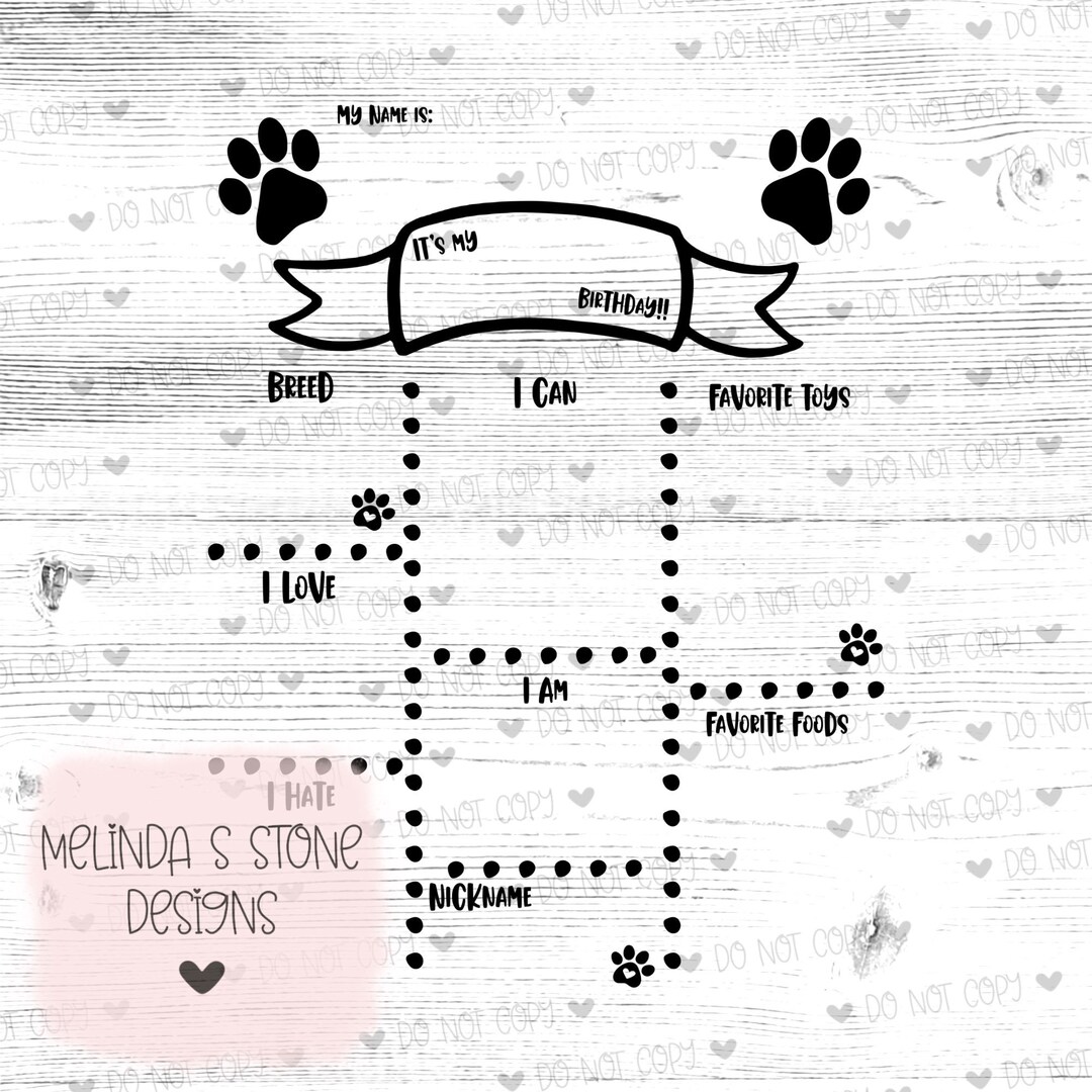 Dog Birthday Milestone Board SVG | PNG | Dog Birthday Chalkboard - Etsy