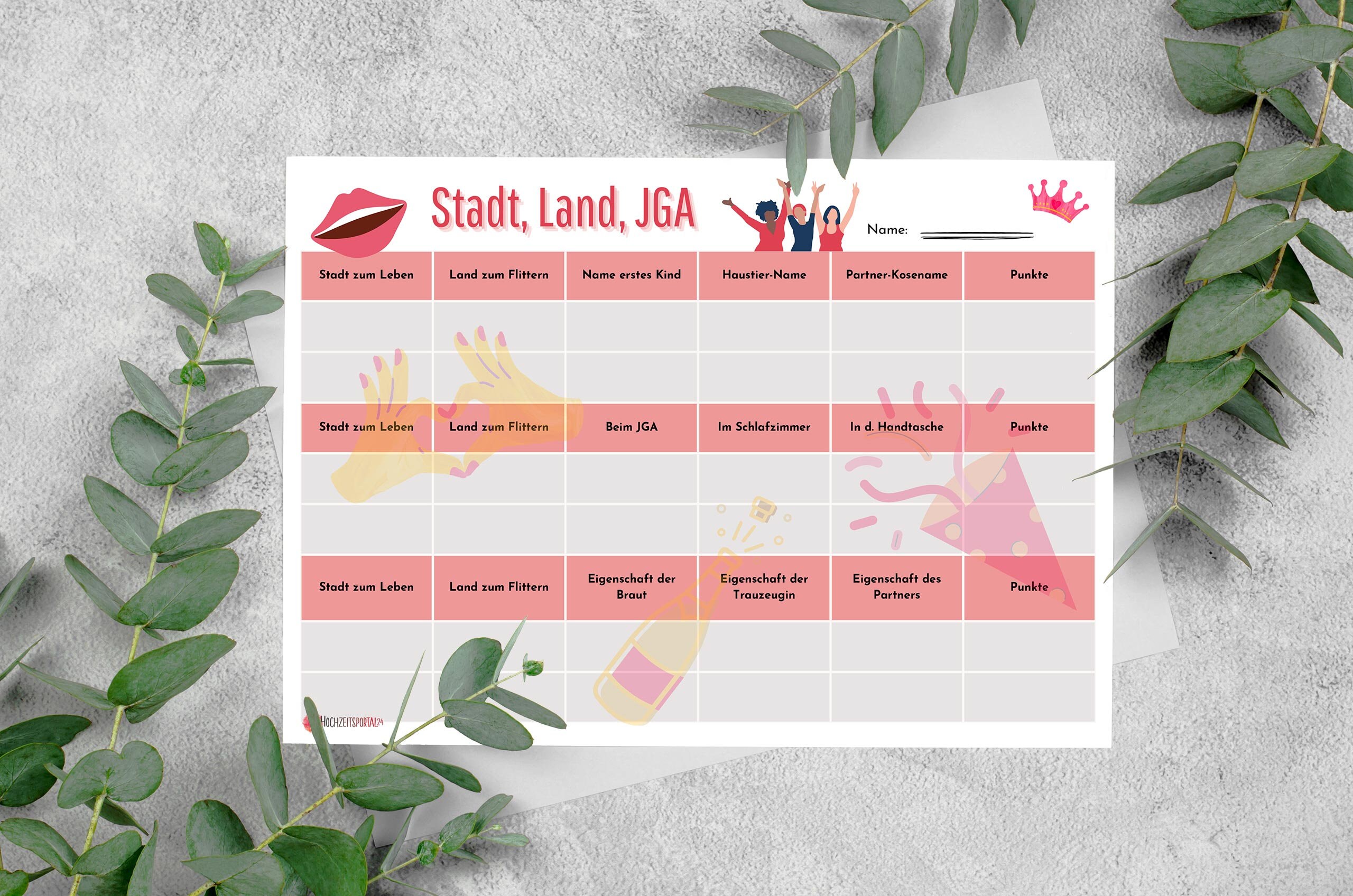 Stadt Land JGA | Junggesellenabschied Spiel zum Ausdrucken FÜR BEIDE | zum Ausdrucken - Etsy.de