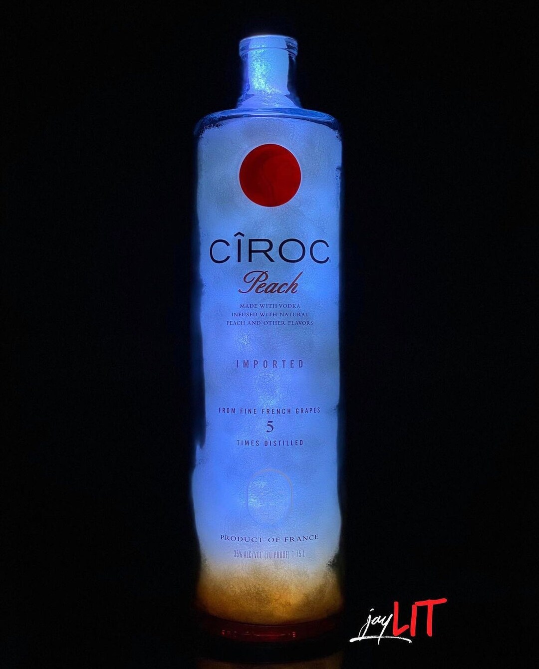 Ciroc Peach Vodka 1.75L L.E.D. Bottle Lamp Controlled by Your Smart ...