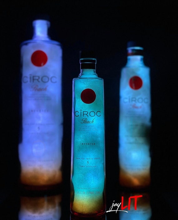 Ciroc Peach Vodka Cutie 375ML L.E.D. Bottle Lamp With RGB - Etsy