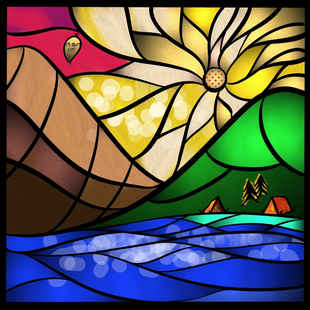 Mountain Stained Glass - Etsy