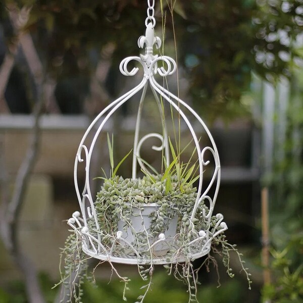 Wrought Iron Hanging Baskets - Etsy