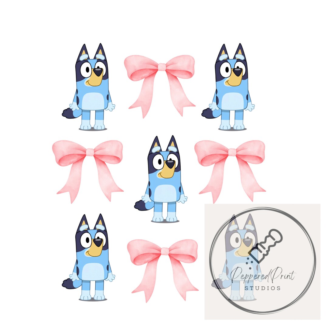Buy Coquette Bluey Pink Bows Png, Bluey Png, Instant Digital Download ...
