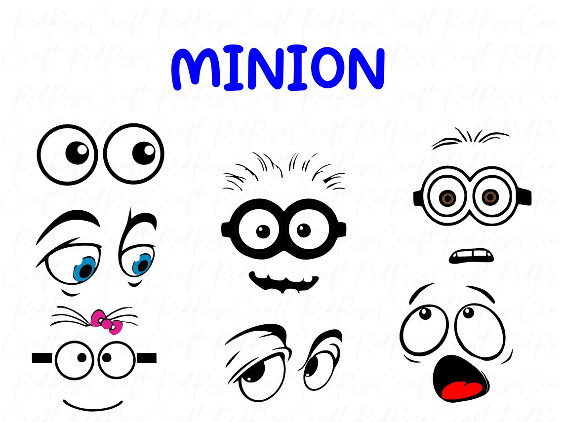 Minions Faces Vector Bundle Despicable Me Clip Art Svg Eps Etsy