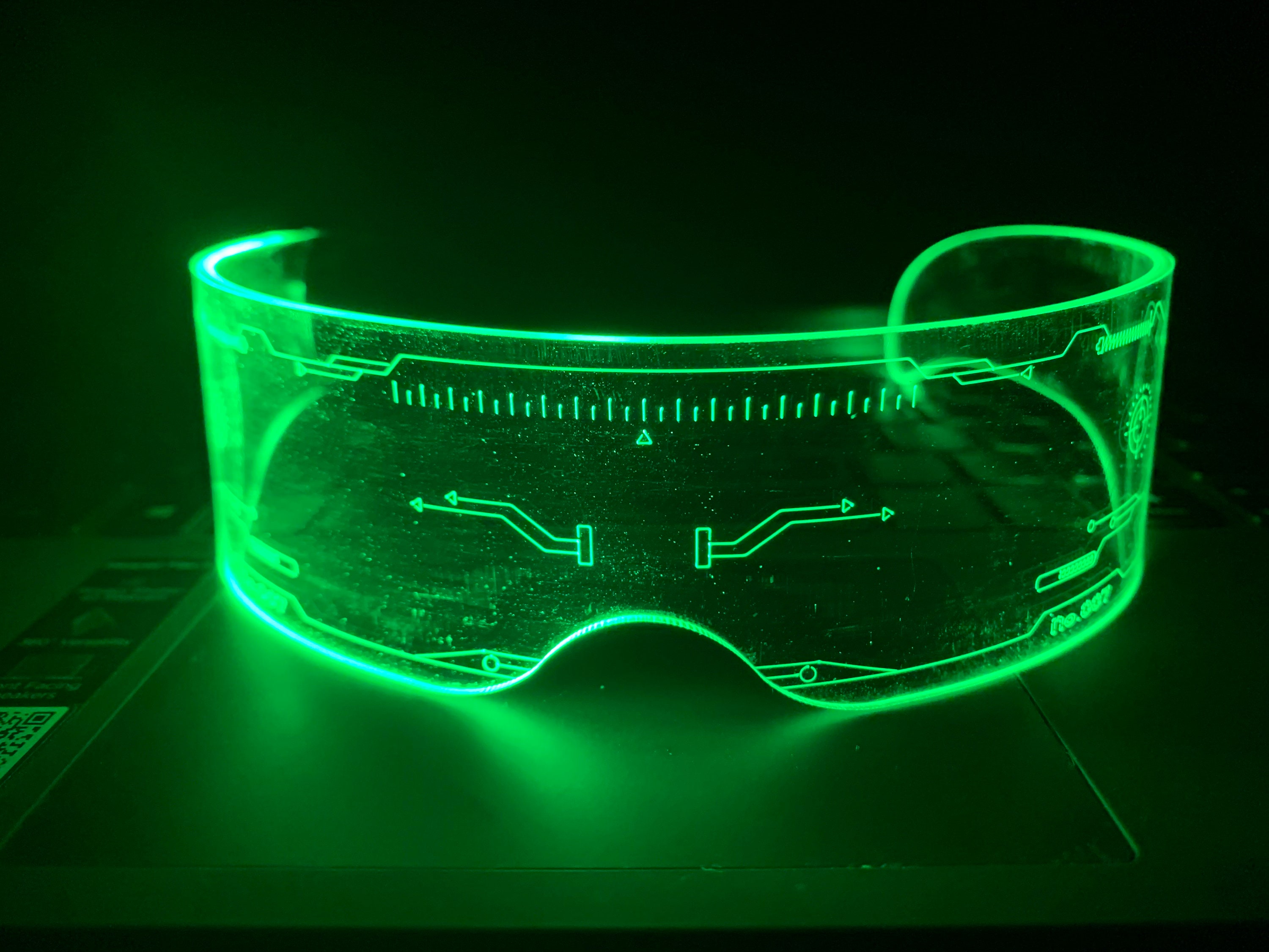 Rave Neon LED Light up Glasses Cyberpunk Goggles Electronic Lights ...