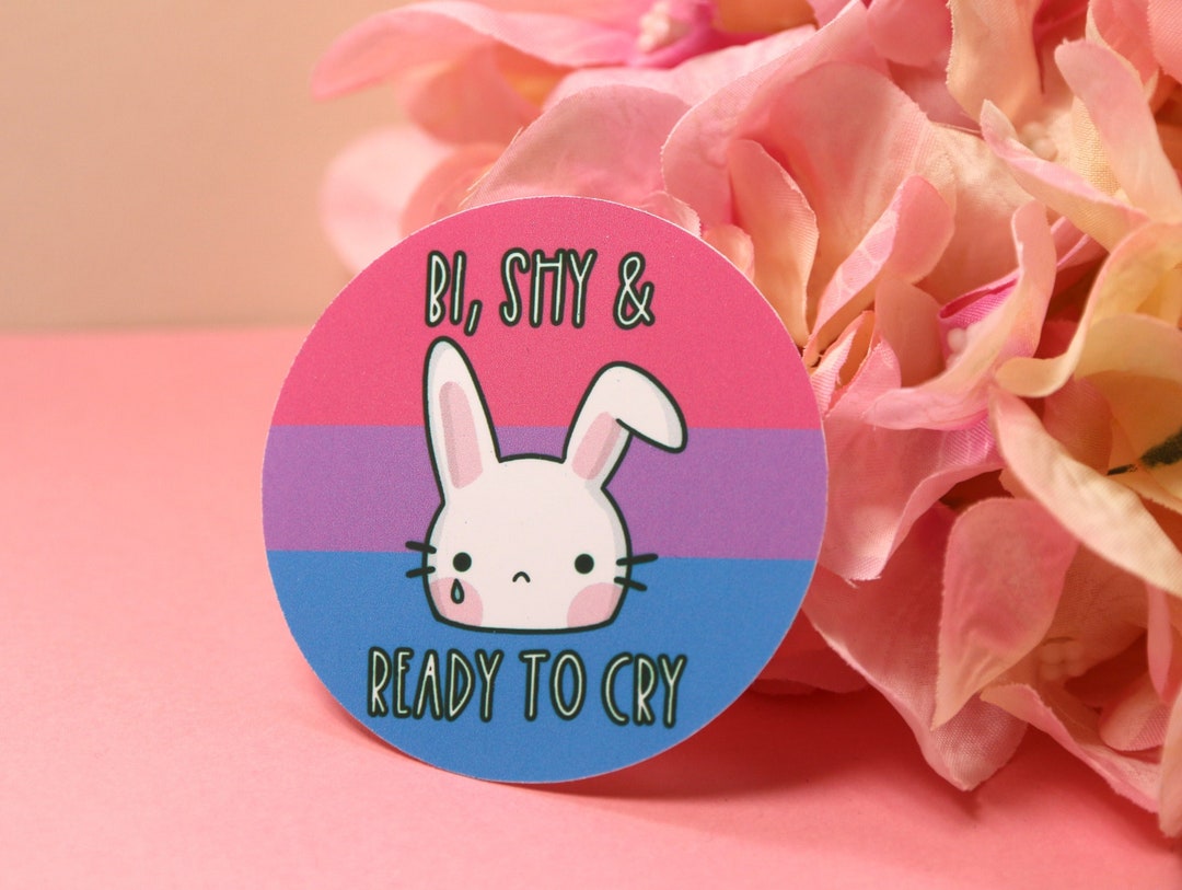Bisexual Pride Sticker LGBTQ / Cute Bunny / Bi Shy and Ready - Etsy