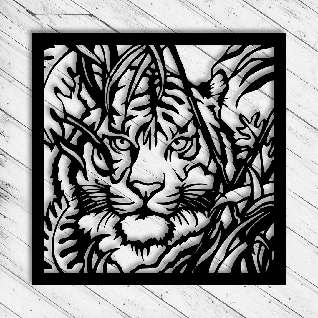 Tiger Wall Art Decor Laser Cut Dxf Glowforge Svg Xtool D1 CNC Router ...