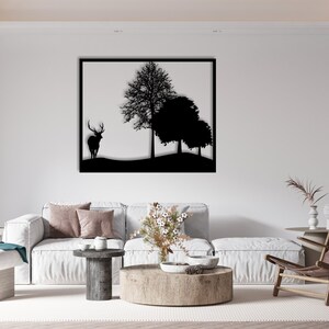 Deer Laser Cut Dxf Glowforge Svg Xtool D1 File Wall Art Decor Pattern ...