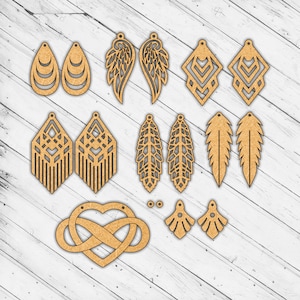 Earring Bundle Laser Cut Dxf Glowforge Svg Xtool D1 Decor Pattern CNC ...