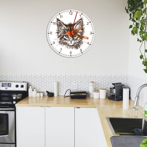 Wall Clock Cute Cat Laser Cut Dxf Glowforge Svg Xtool D1 CNC Cutting ...