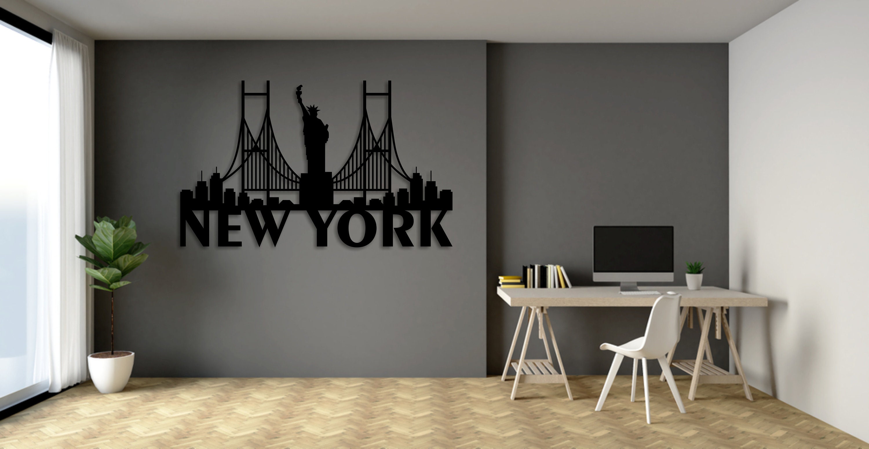 Newyork Skyline Laser Cut Dxf Glowforge Svg Wall Art Decor - Etsy