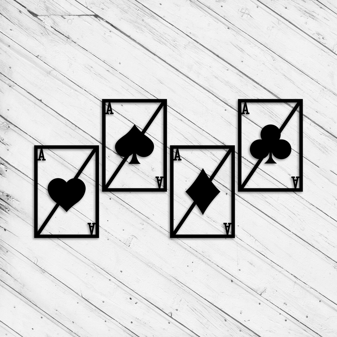 Aces Cards Wall Art Decor Laser Cut Dxf Glowforge Svg Xtool CNC Router ...