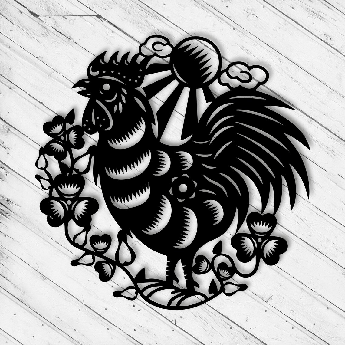 Rooster Wall Art Decor Laser Cut Dxf Glowforge Svg Xtool D1 - Etsy