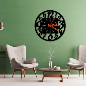 Numeric Wall Clock Laser Cut Dxf Glowforge Svg Xtool D1 CNC Cutting ...