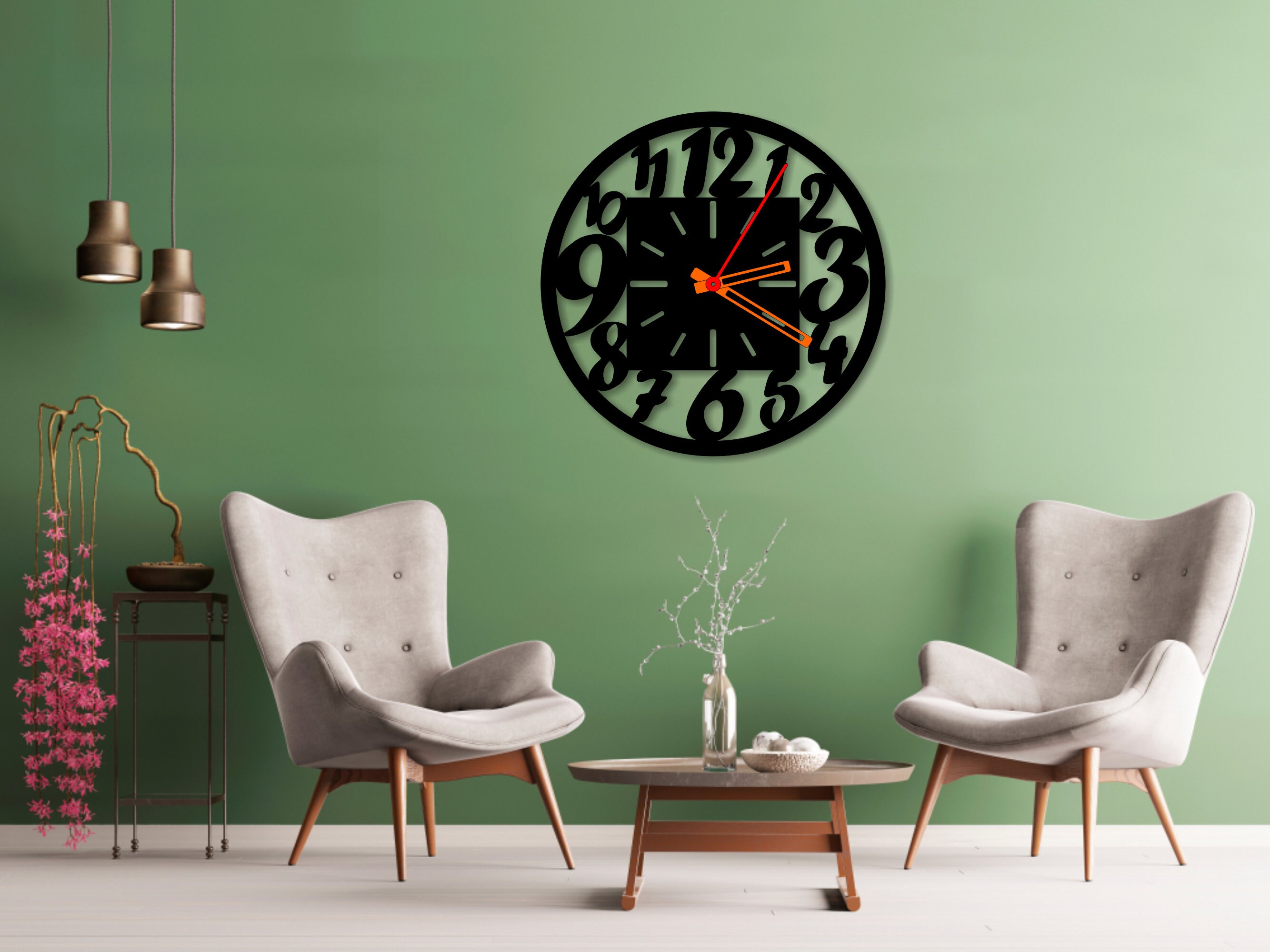 Reloj de pared numérico Corte láser Dxf Glowforge Svg xTool D1 - Etsy ...
