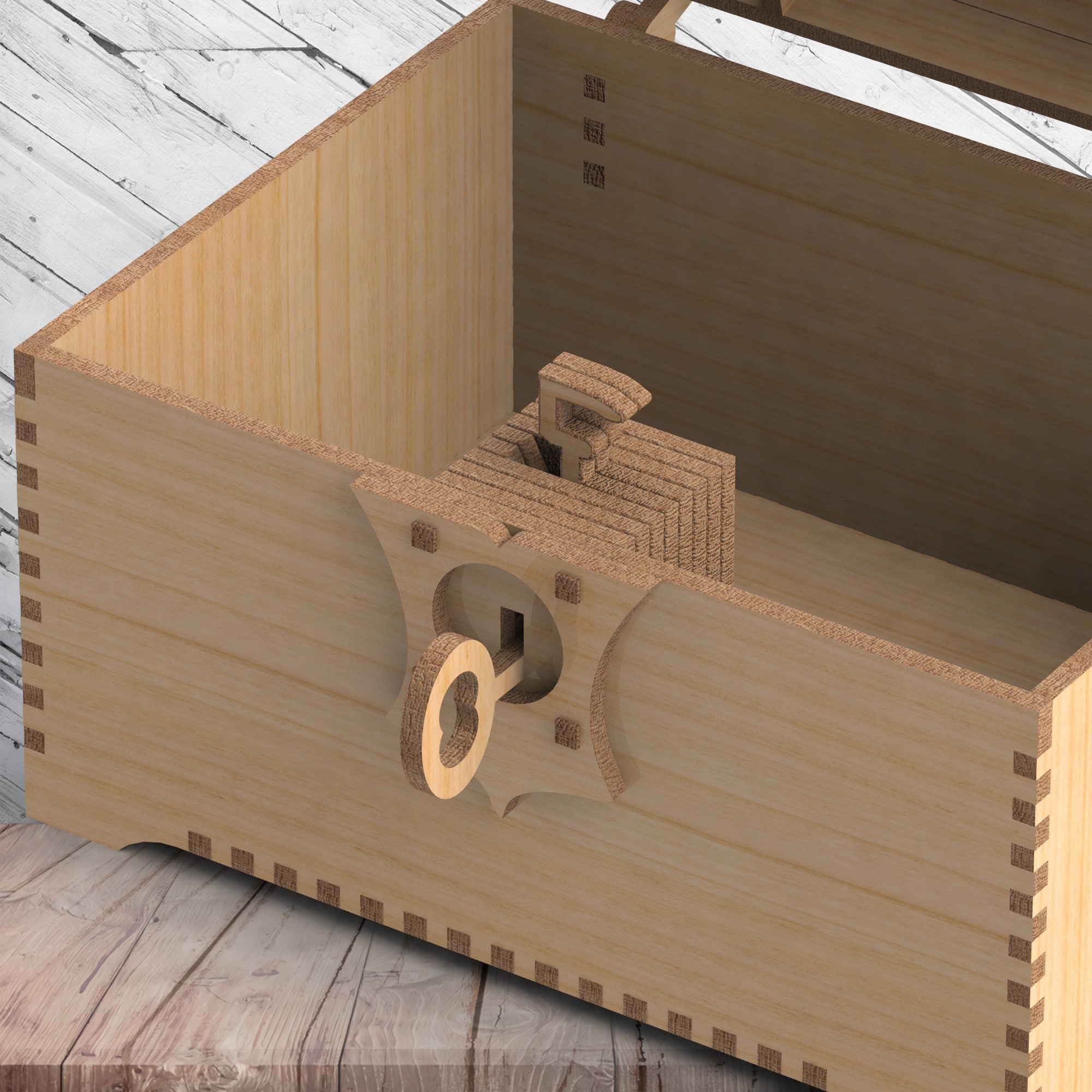 Treasure Chest With Lock Laser Cut Dxf Glowforge Svg Xtool File CNC ...